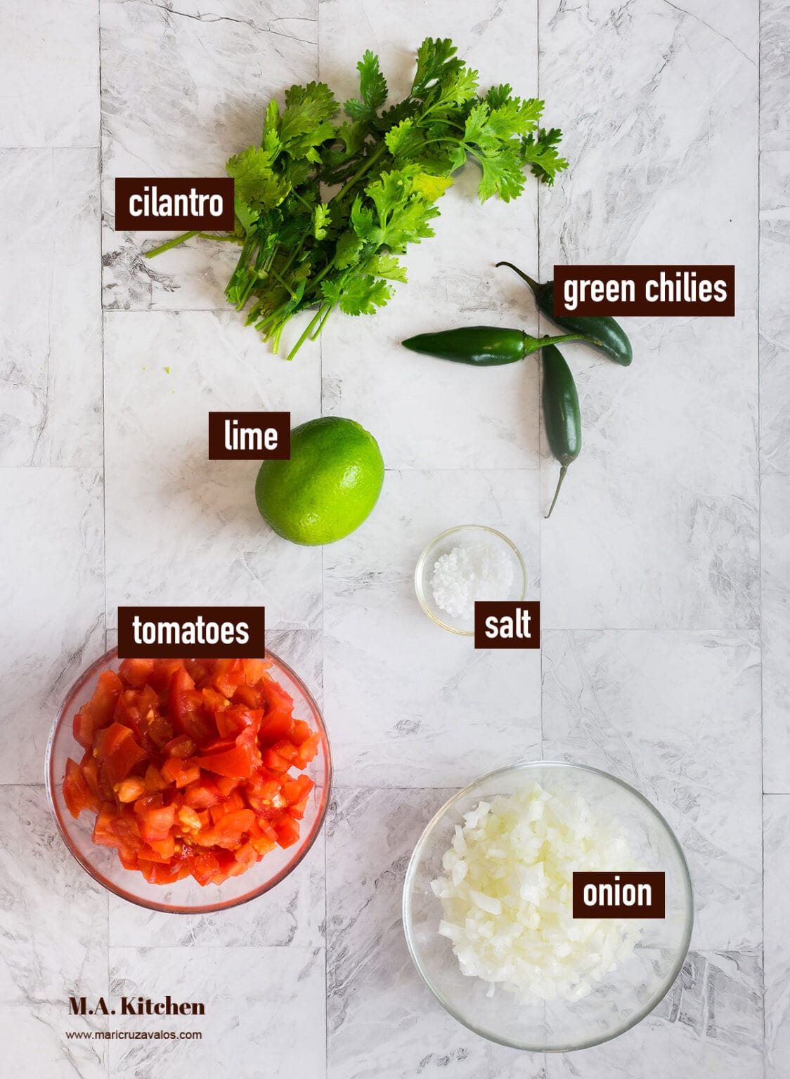 Salsa bandera (pico de gallo)