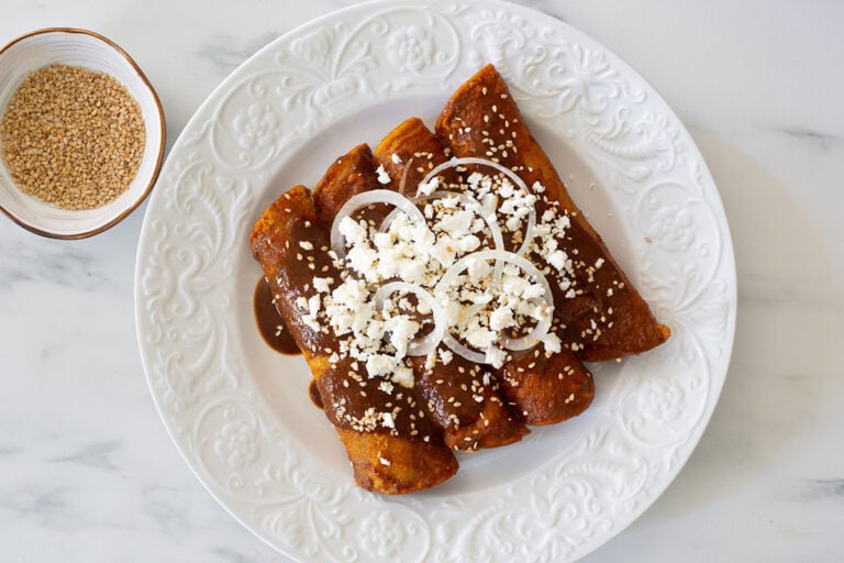 Enmoladas (easy chicken mole enchiladas)