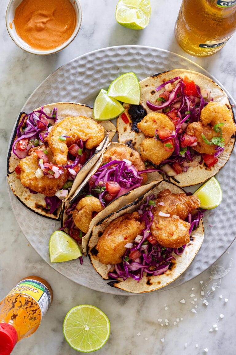 Tacos de Camarón (Mexican shrimp tacos)